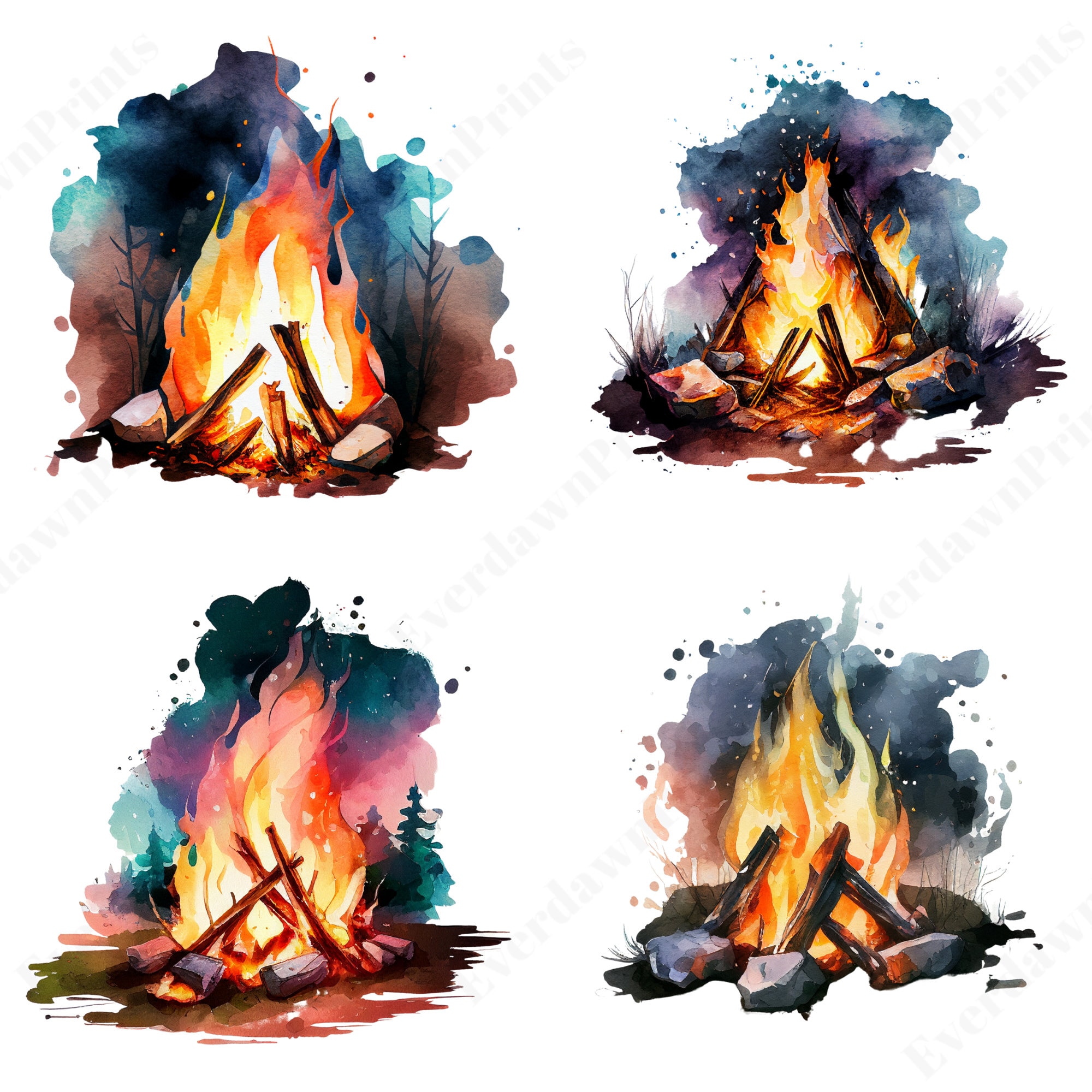 25 Watercolor Campfire Clipart, High Quality Transparent PNG ...