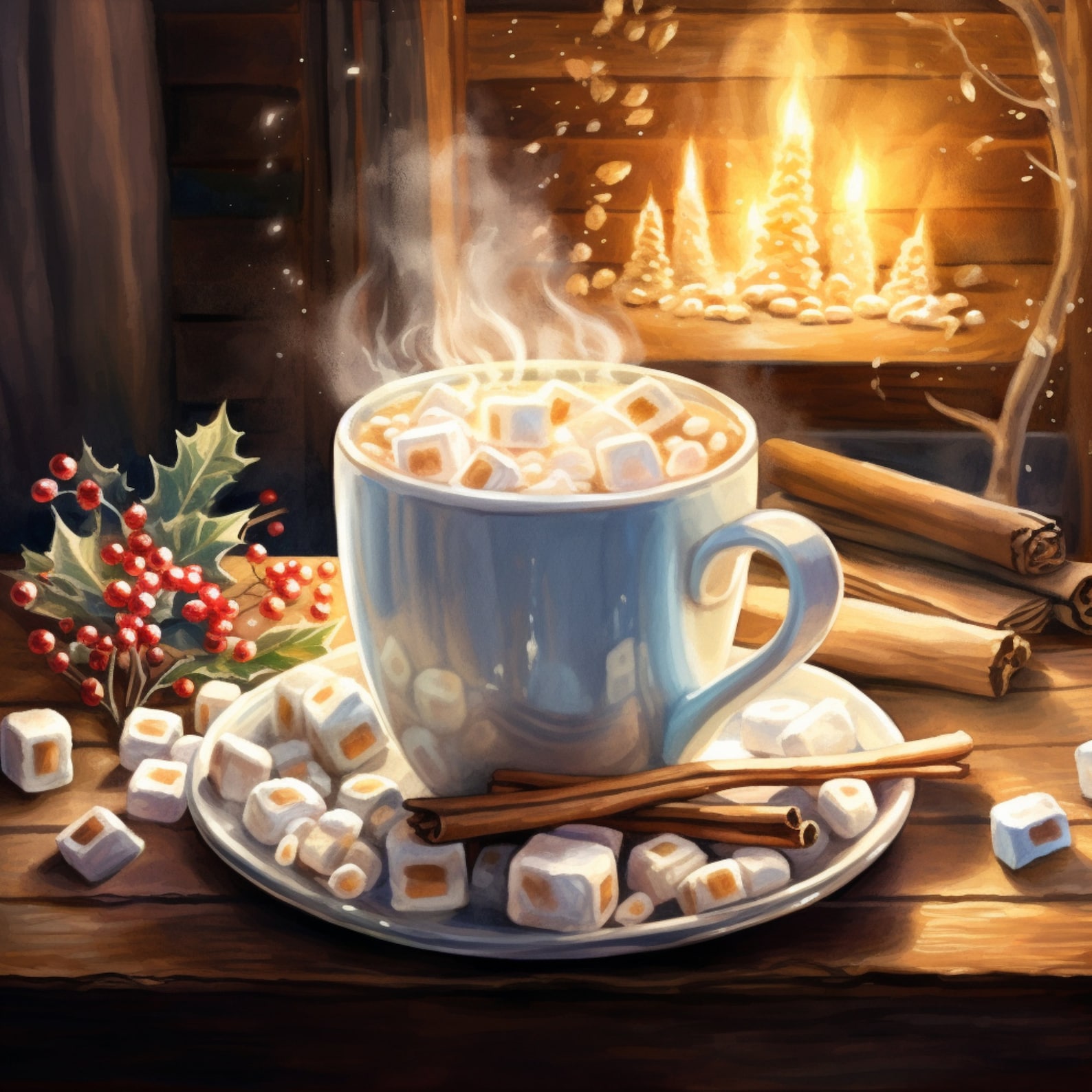 30 Watercolor Hot Cocoa Clipart, High Quality PNG, 300 Dpi, Cozy ...