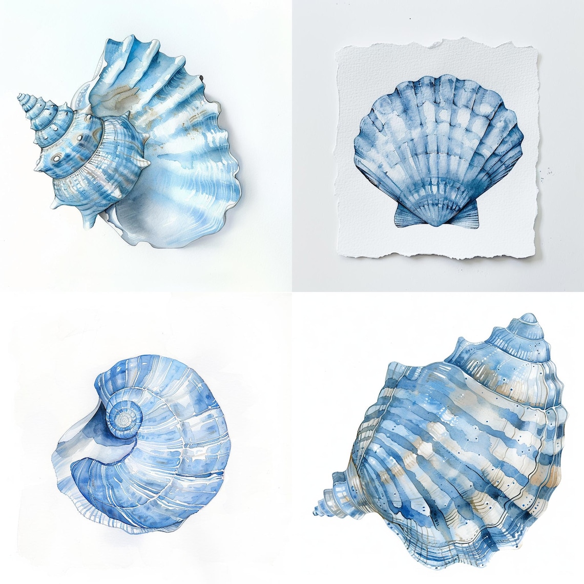 28 Large Blue Seashell Clipart, Ocean Marine Life Transparent Image ...