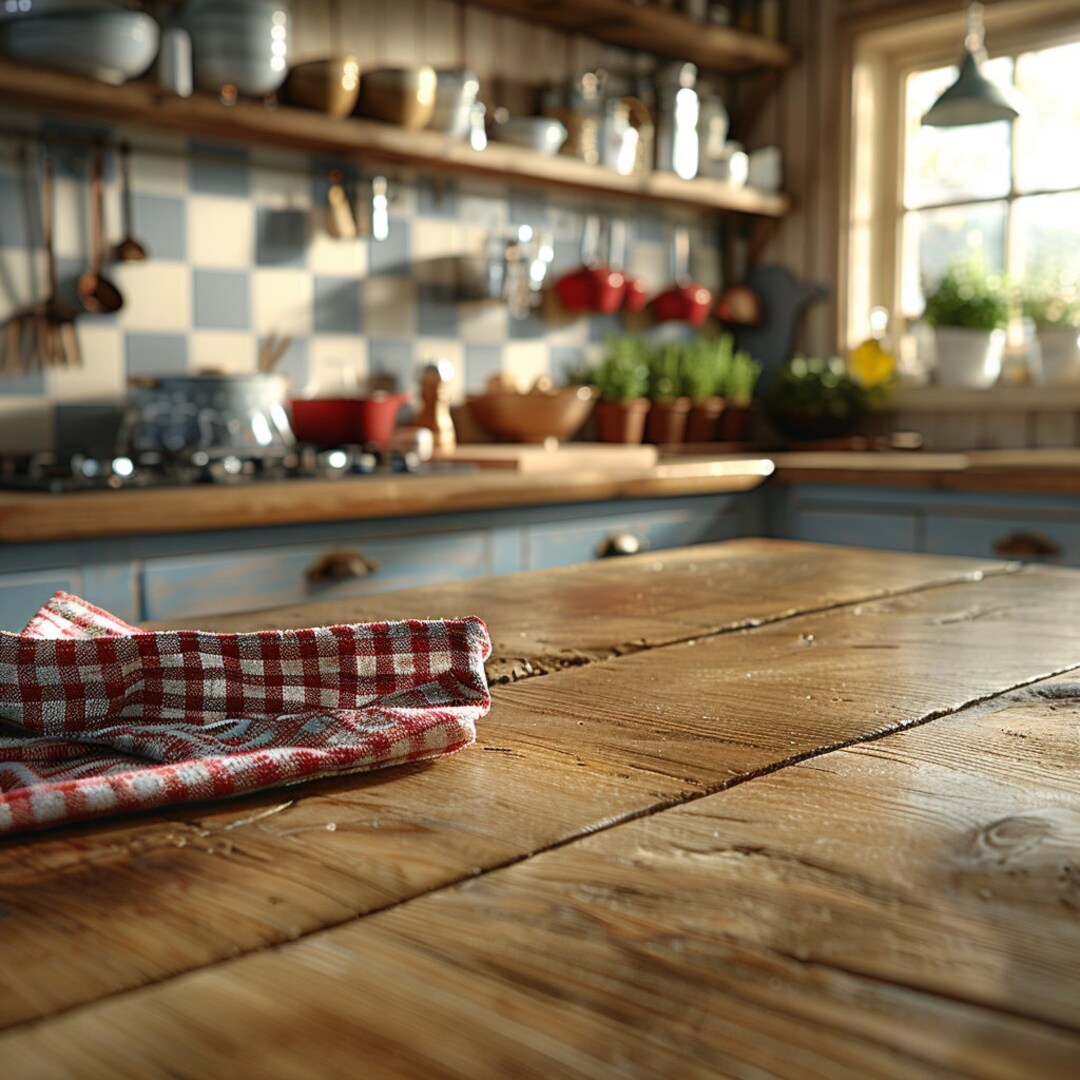24 Rustic Kitchen Scene Clipart, Checkered Cloth Farmhouse Decor, Cozy ...
