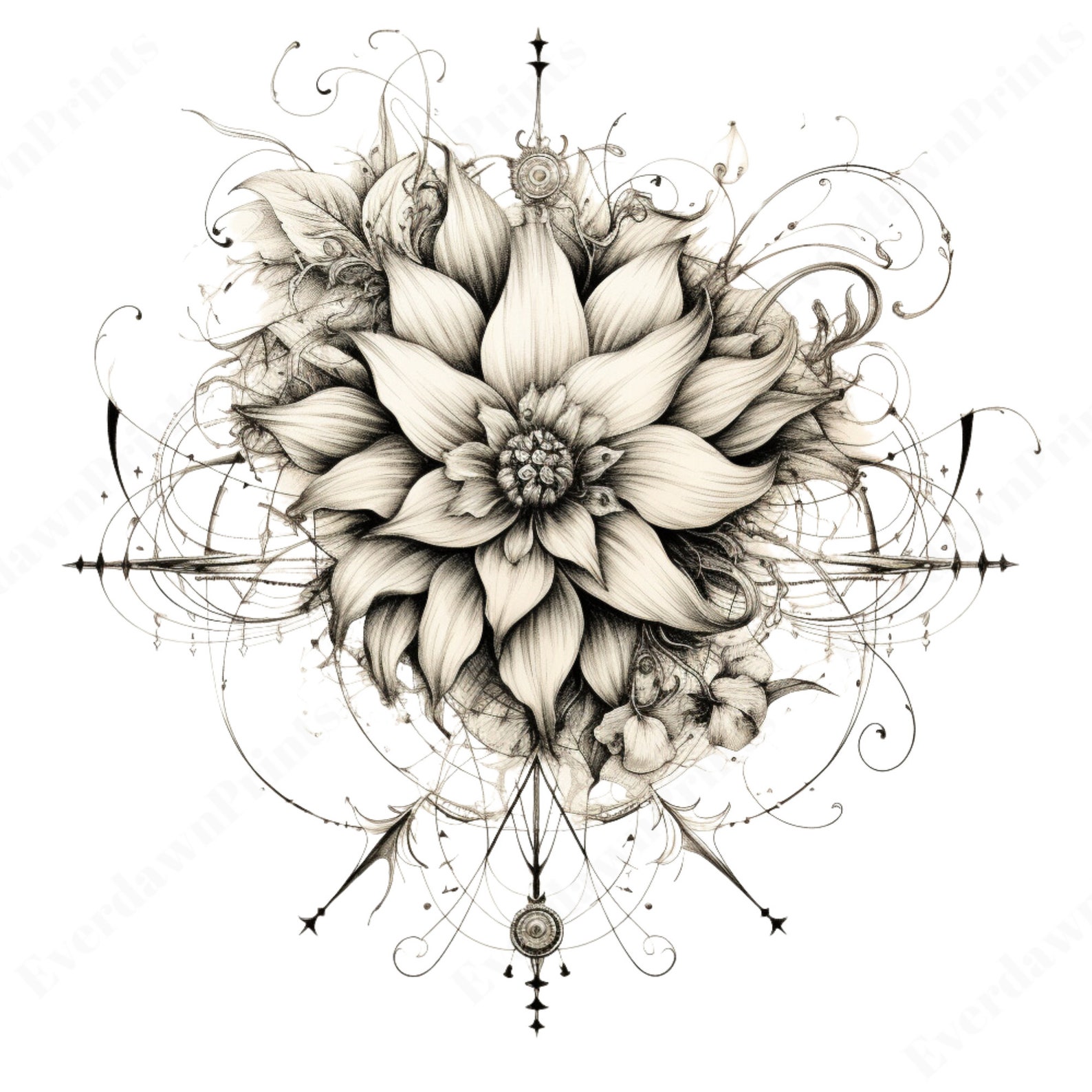 22 Flower Pencil Drawing, High Quality Transparent PNG, Roses, Floral ...