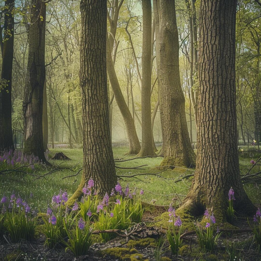 24 Forest Clipart, Woodland Scene, Nature Illustration, Spring Forest ...