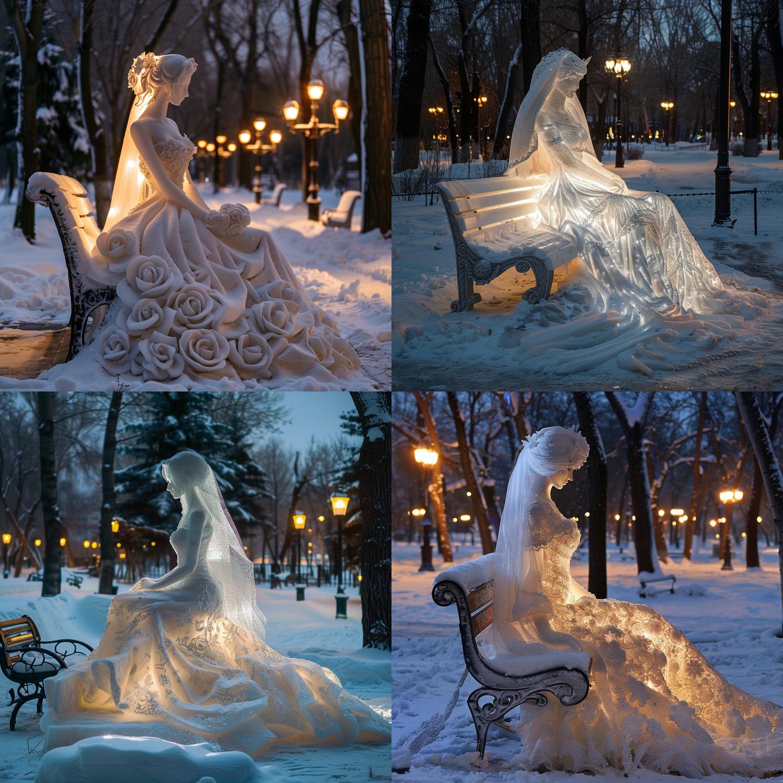 24 Winter Princess Clipart, Snowy Evening Scene Digital Art, Romantic ...