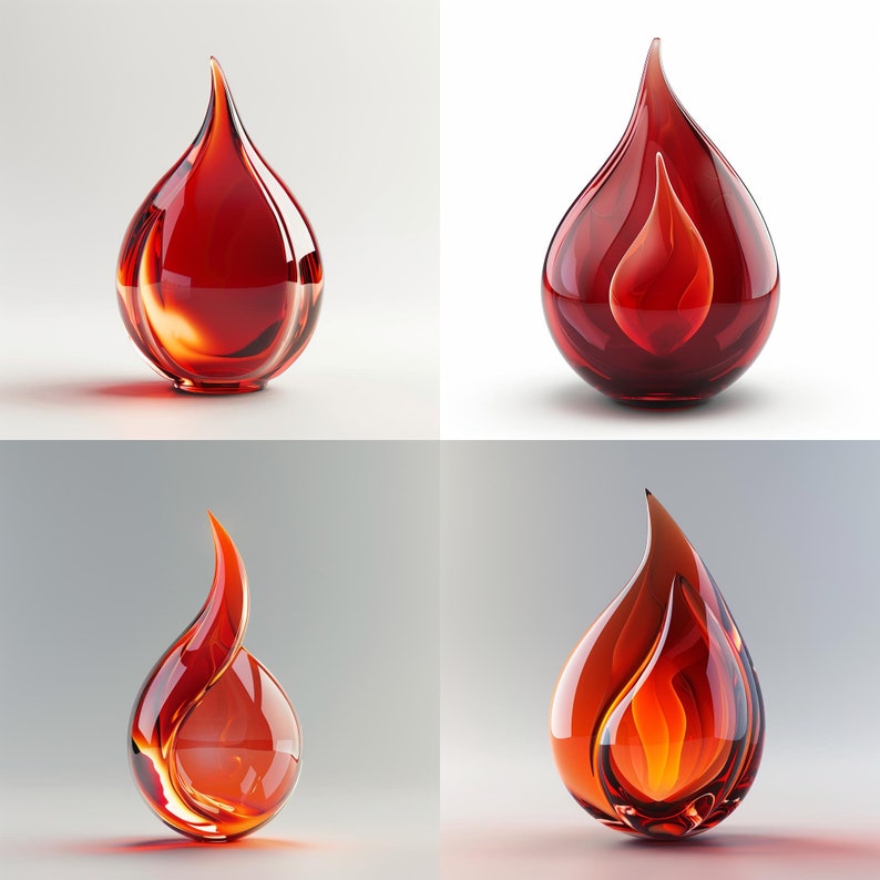 24 Abstract Flame Clipart, Digital Art Design, Modern Home Decor, High ...