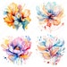 28 Watercolor Abstract Flowers Clipart, High Quality Transparent PNG ...
