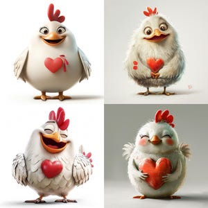 24 Cute Chicken Clipart, Funny Cartoon Chicken Art, Digital Chicken ...
