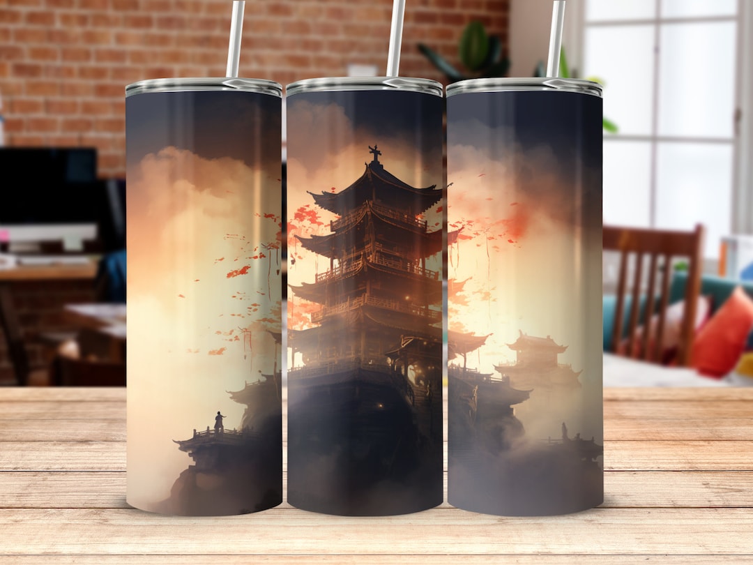 Ancient Chinese Building Tumbler Wrap Sublimation Design 20 - Etsy