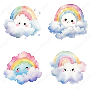 15 Happy Cloud Clipart, High Quality Transparent PNG, Watercolor, Card ...