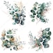 30 Watercolor Greenery Eucalyptus Clipart, Eucalyptus Bouquet, Greenery ...