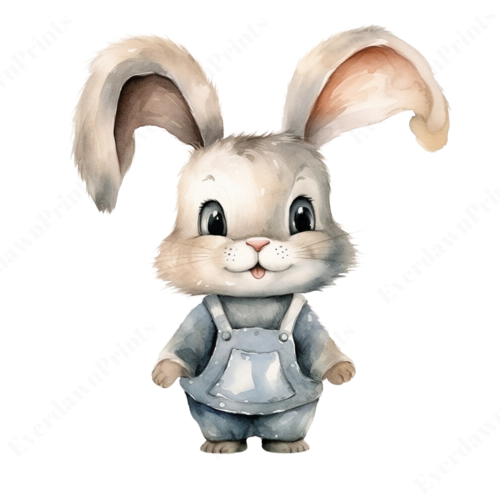 20 Watercolor Cute Bunny Clipart, Transparent, High Quality Pngs ...