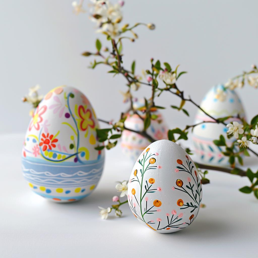 24 Easter Egg Daisy Clipart, Spring Floral Decoration Digital Download ...