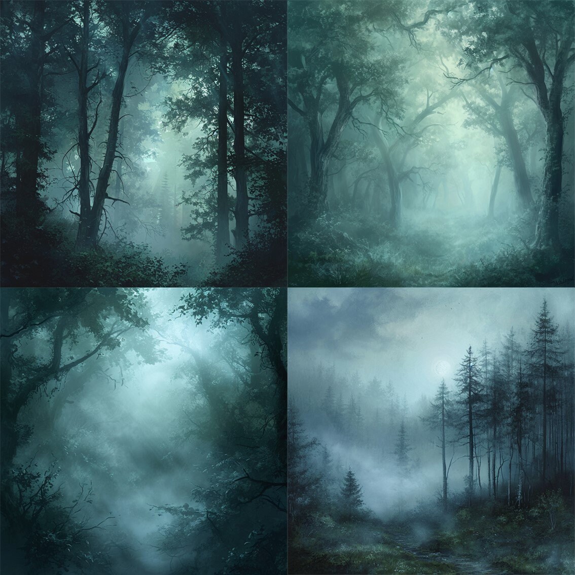 24 Misty Forest Watercolor Clipart, Watercolor Backgrounds, Forest ...