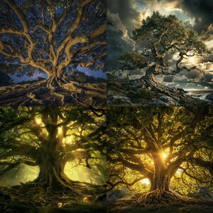 20 Mystical Tree Clipart, Fantasy Tree Graphic, Magical Forest, Glowing ...