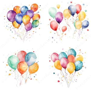 Aquarell Luftballons Clipart, Party & Kinderzimmer Kunst (digitaler ...