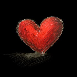 24 Hand Drawn Red Heart Transparent Clipart, Sketch Style Heart ...