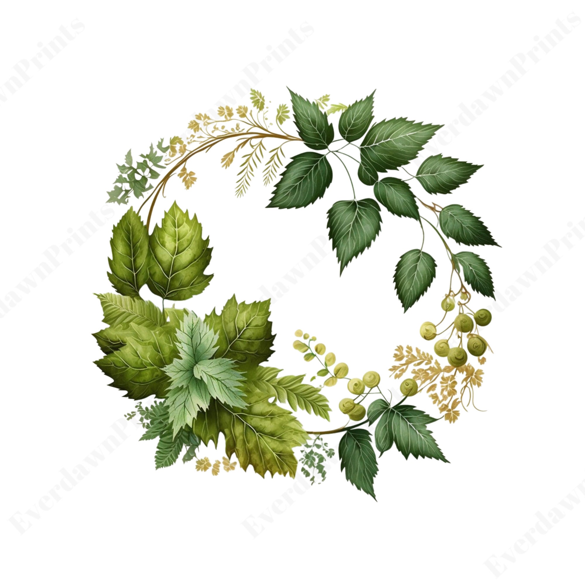 143 Watercolor Greenery Borders Greenery Floral Clipart High - Etsy