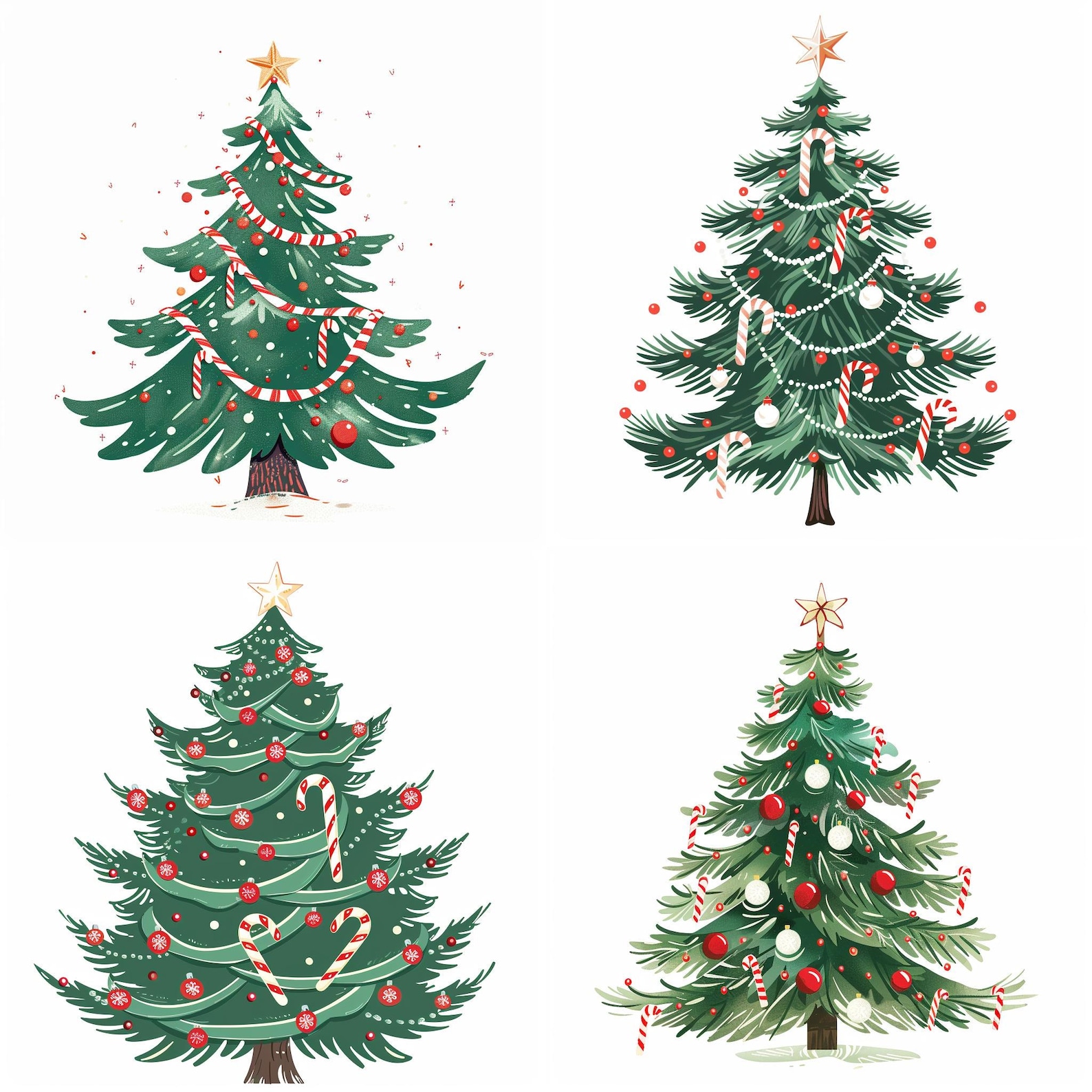 24 Christmas Tree Clipart, Holiday Clipart, Festive Tree Digital ...