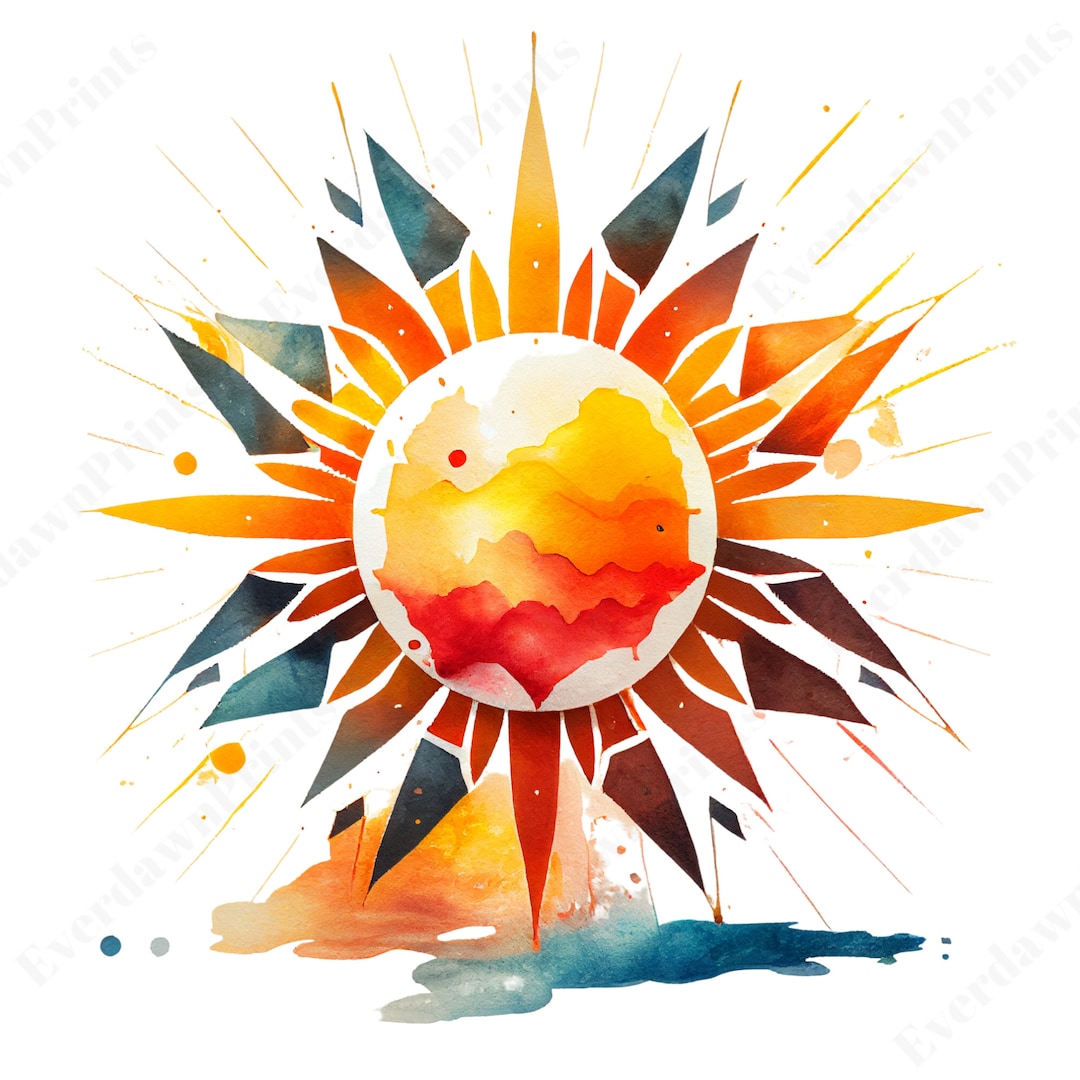 28 Sun Clipart Geometric Shapes, High Quality Watercolor PNG ...