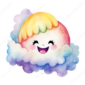 15 Happy Cloud Clipart, High Quality Transparent PNG, Watercolor, Card ...
