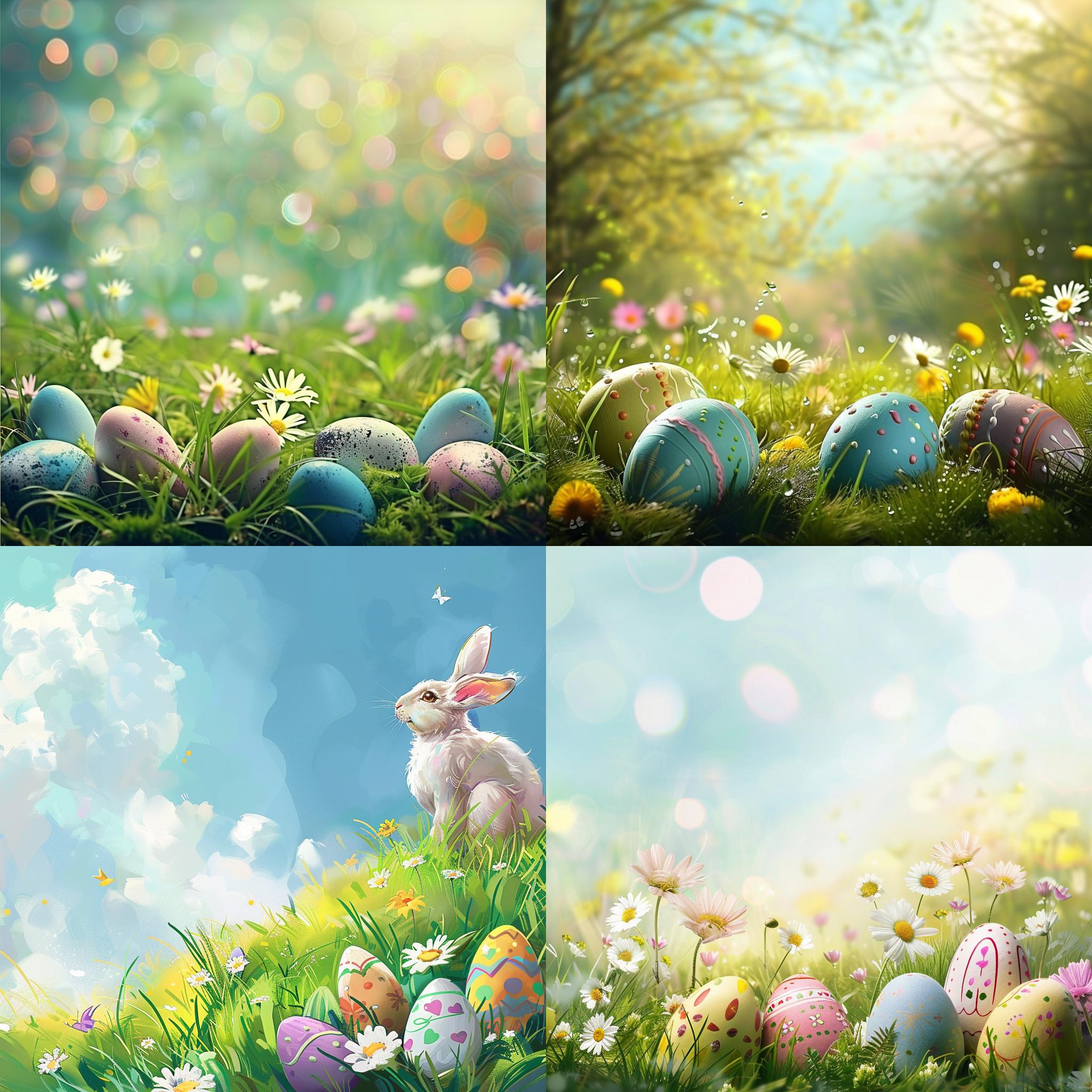 24 Easter Egg Clipart, Spring Decor Clipart, Floral Background Clipart ...