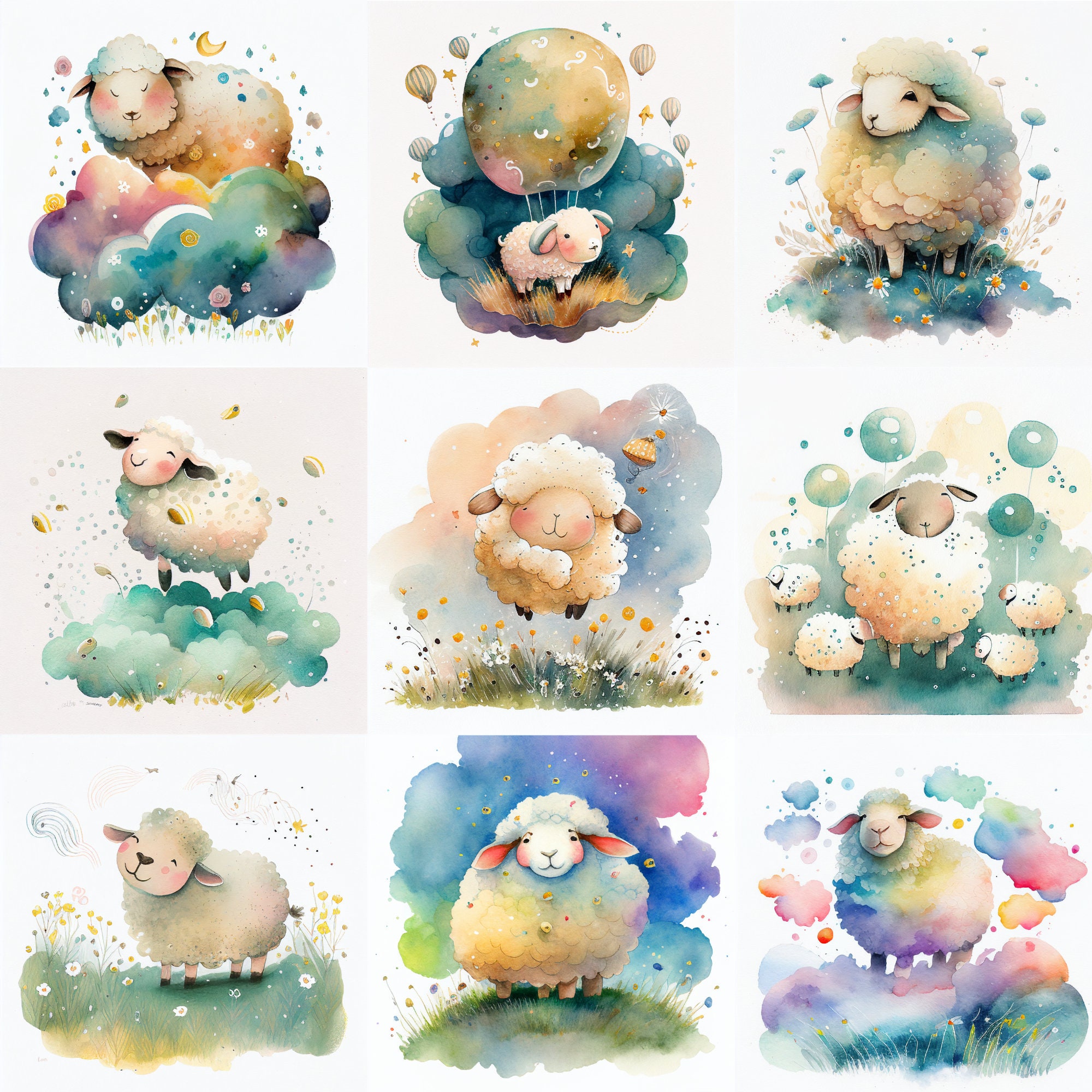 39 Cute Sheep Clipart, Child Illustration, High Quality Pngs, Nursery ...