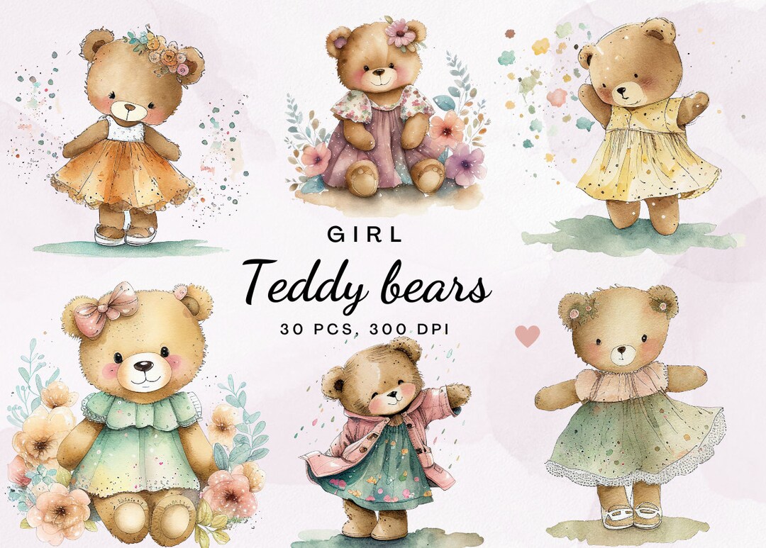 Teddy Bear Clipart, 30 High Quality Transparent PNG, Teddy Bear Girl ...