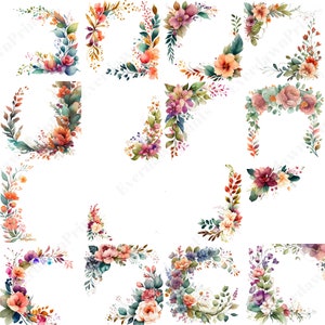 Watercolor Floral Borders Clipart, Wildflower PNG Set (digital Download ...