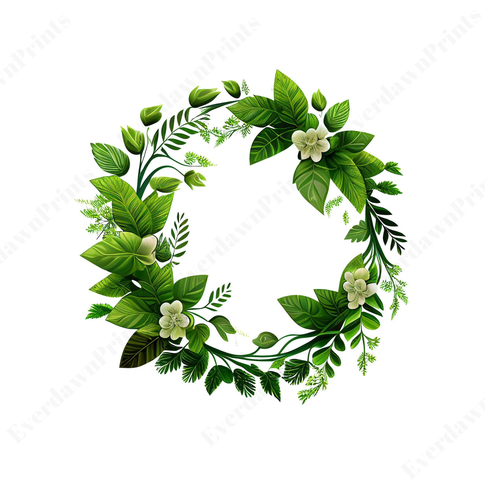 143 Watercolor Greenery Borders, Greenery Floral Clipart, High Quality ...