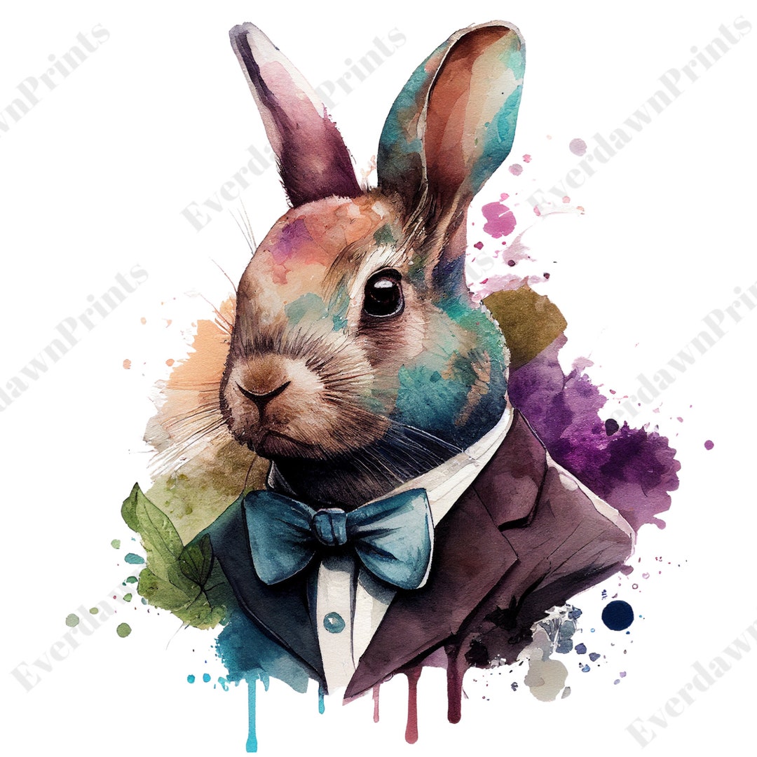 22 Dapper Bunny Clipart, High Quality Transparent PNG, Watercolor, Card ...