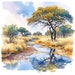 28 African Savanah Watercolor Clipart, Digital Download, Nature Wall ...