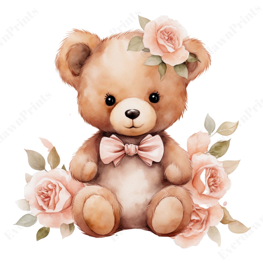 31 Teddy Bear Watercolor Clipart Volume 2, Transparent PNG, Bear Baby ...