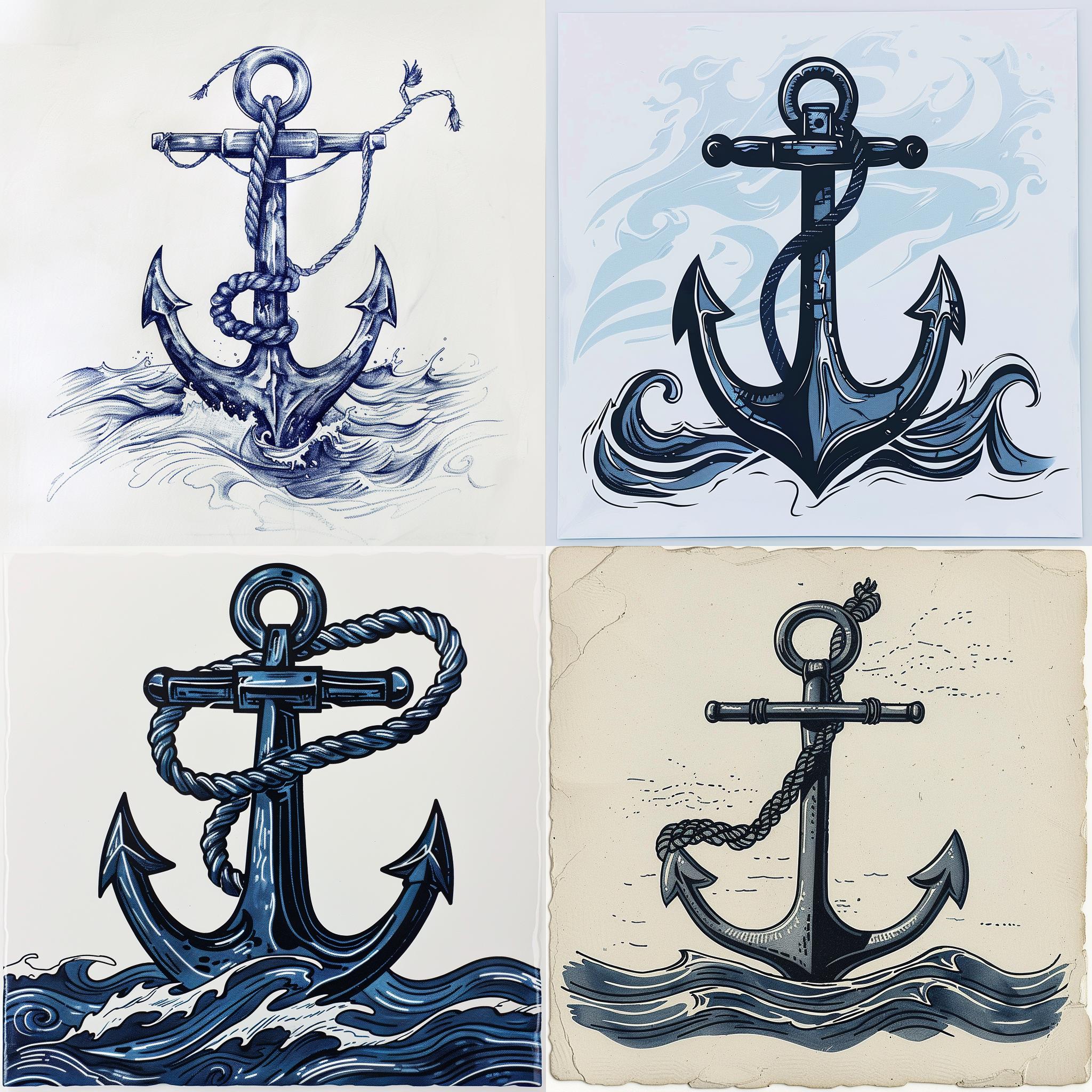 24 Nautical Anchor Clipart, Watercolor Anchor Illustration, Ocean Sea ...