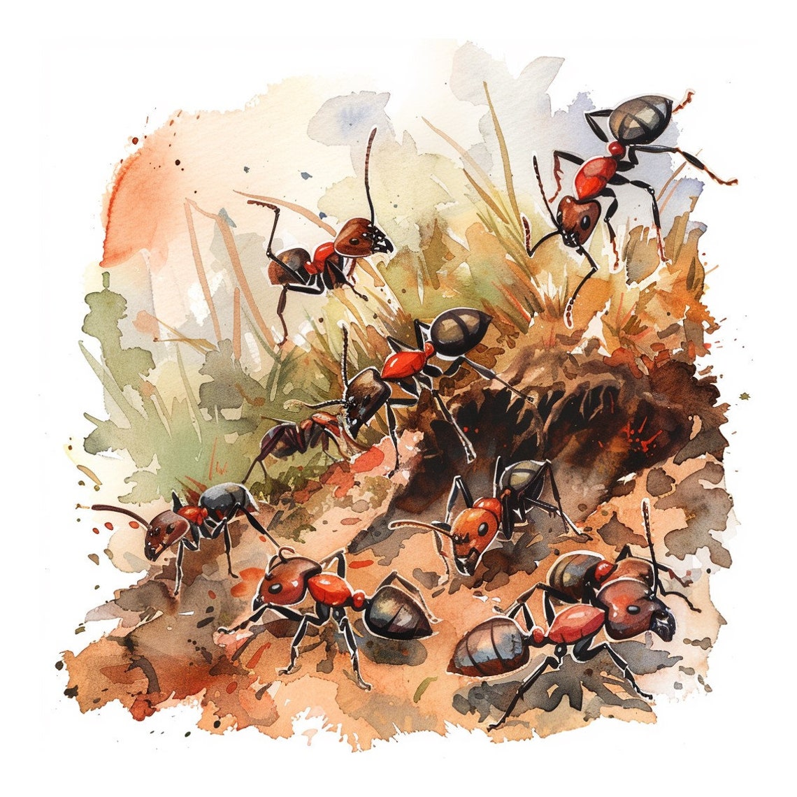 23 Ant Watercolor Clipart, Ant Clipart, Ant PNG, Ant Illustration ...
