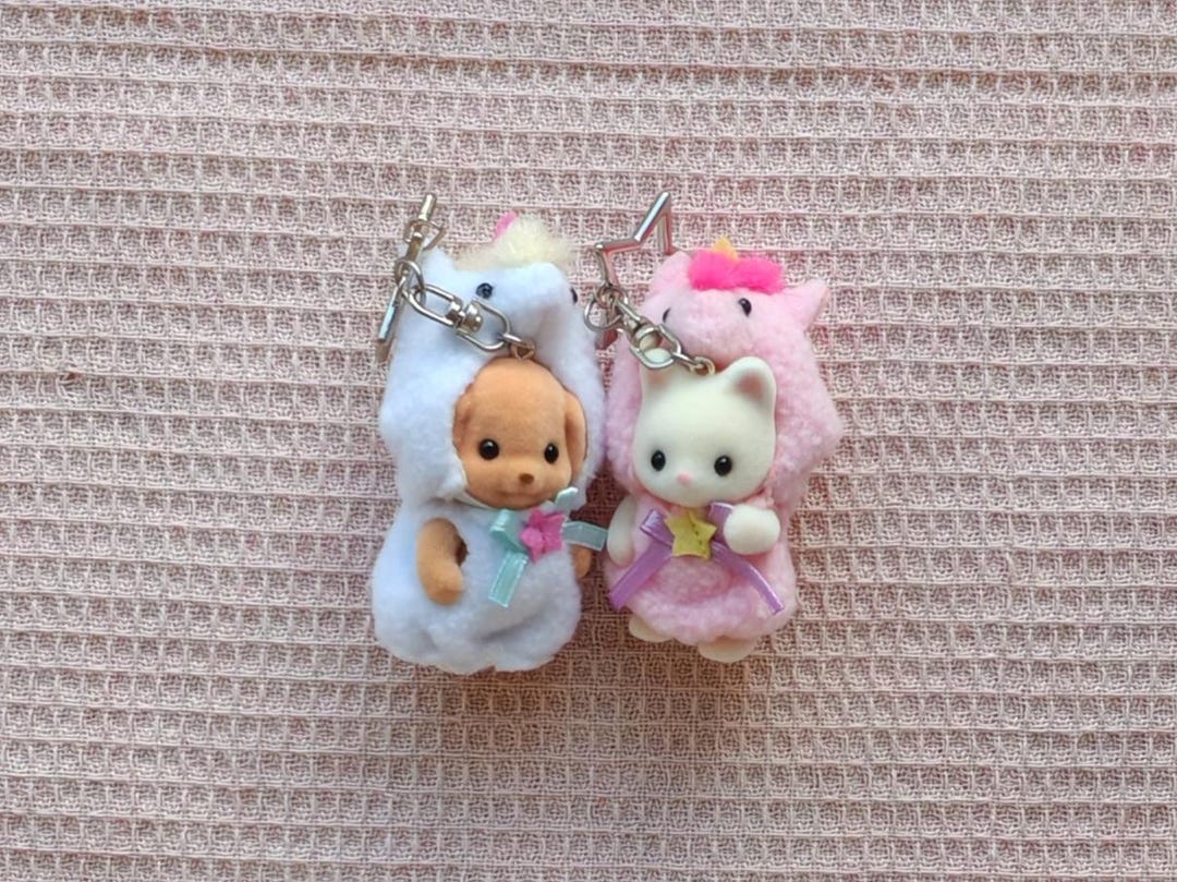 Sylvanian Family Keyring |unicorn Babies|calico Critter Keychain|animal ...