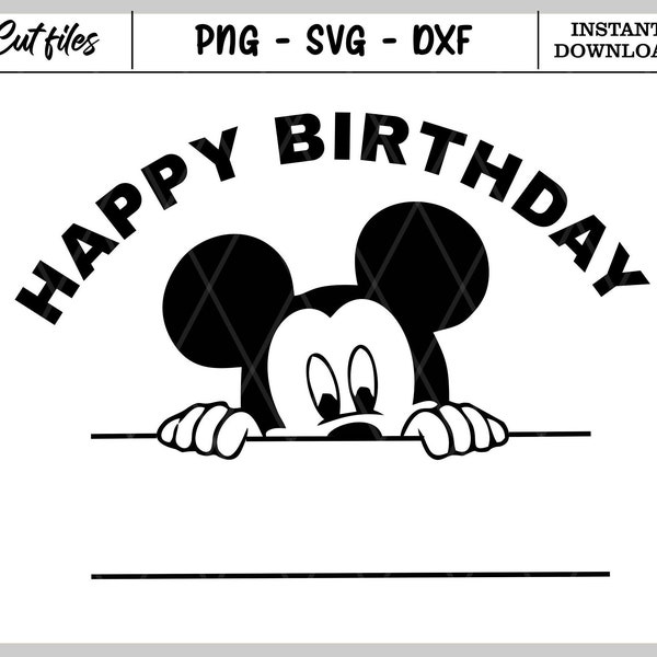 Mickey Mouse Happy Birthday Svg - Etsy UK