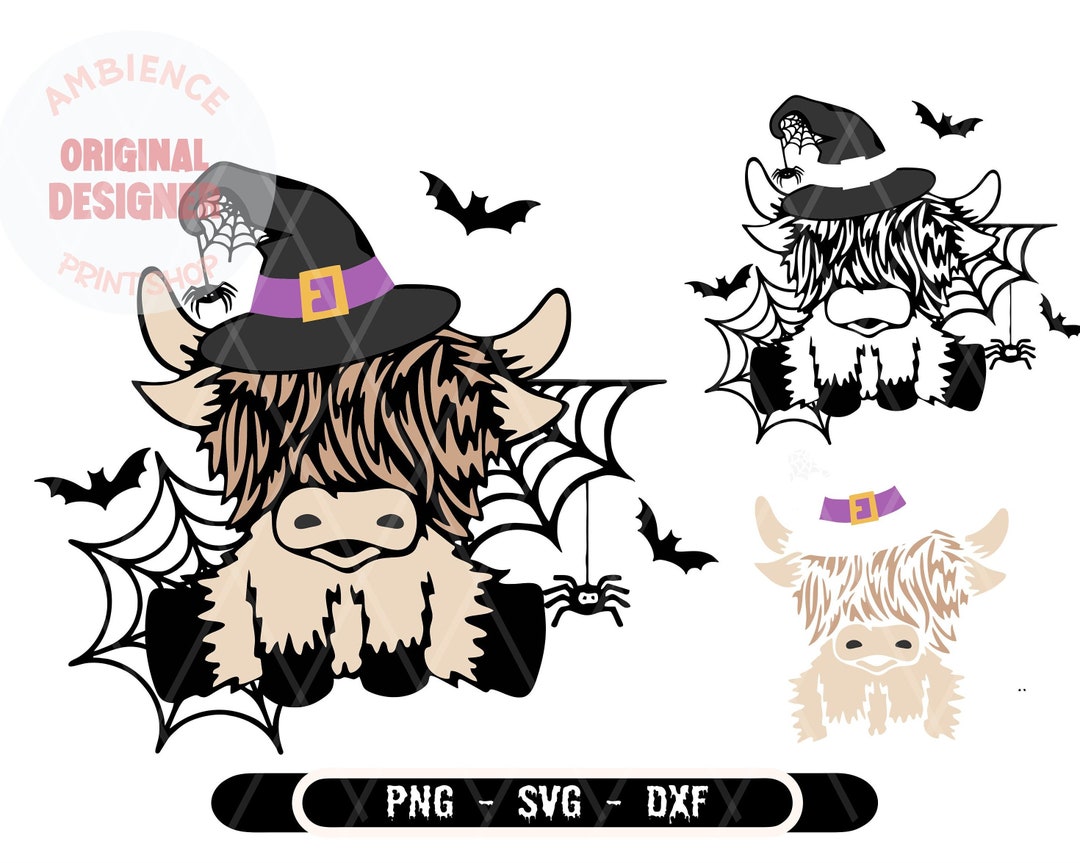 Layered Halloween Highland Cow Svg, Highland Svg, Boo Ghost Cow ...