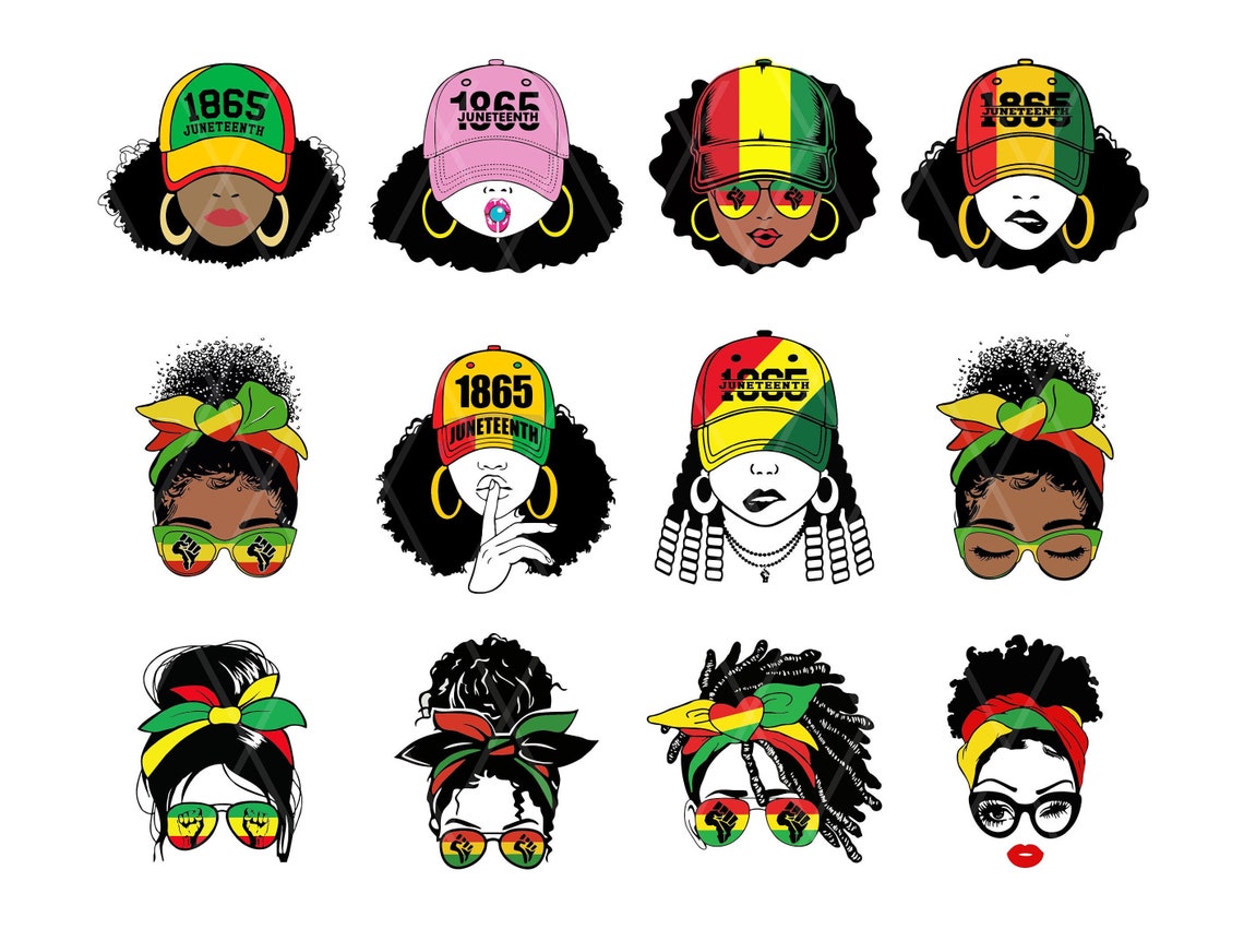 Bundle Afro Woman Juneteenth 1865 SVG, Afro Lady, Black Pride ...