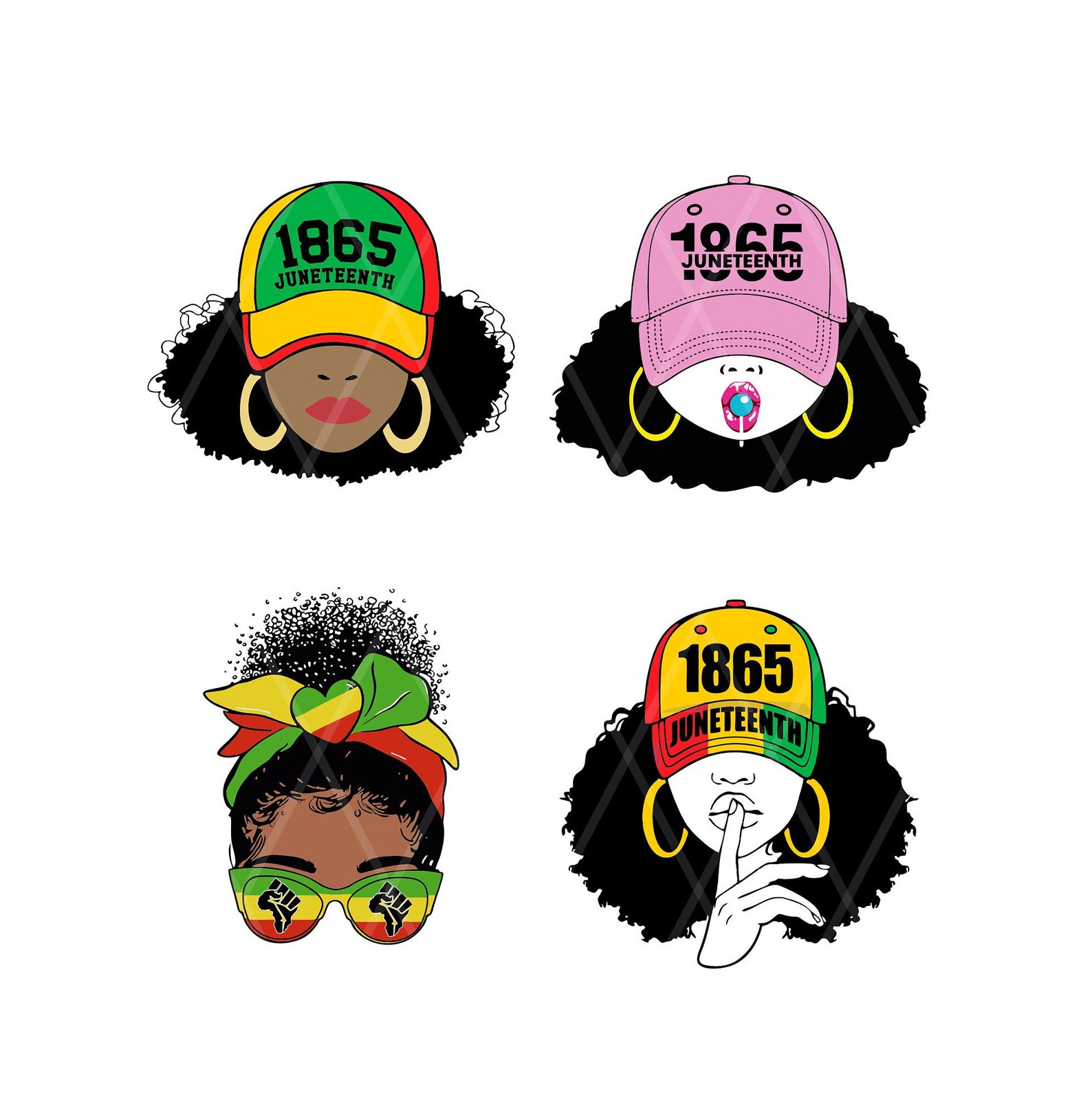 Bundle Afro Woman Juneteenth 1865 SVG, Afro Lady, Black Pride ...
