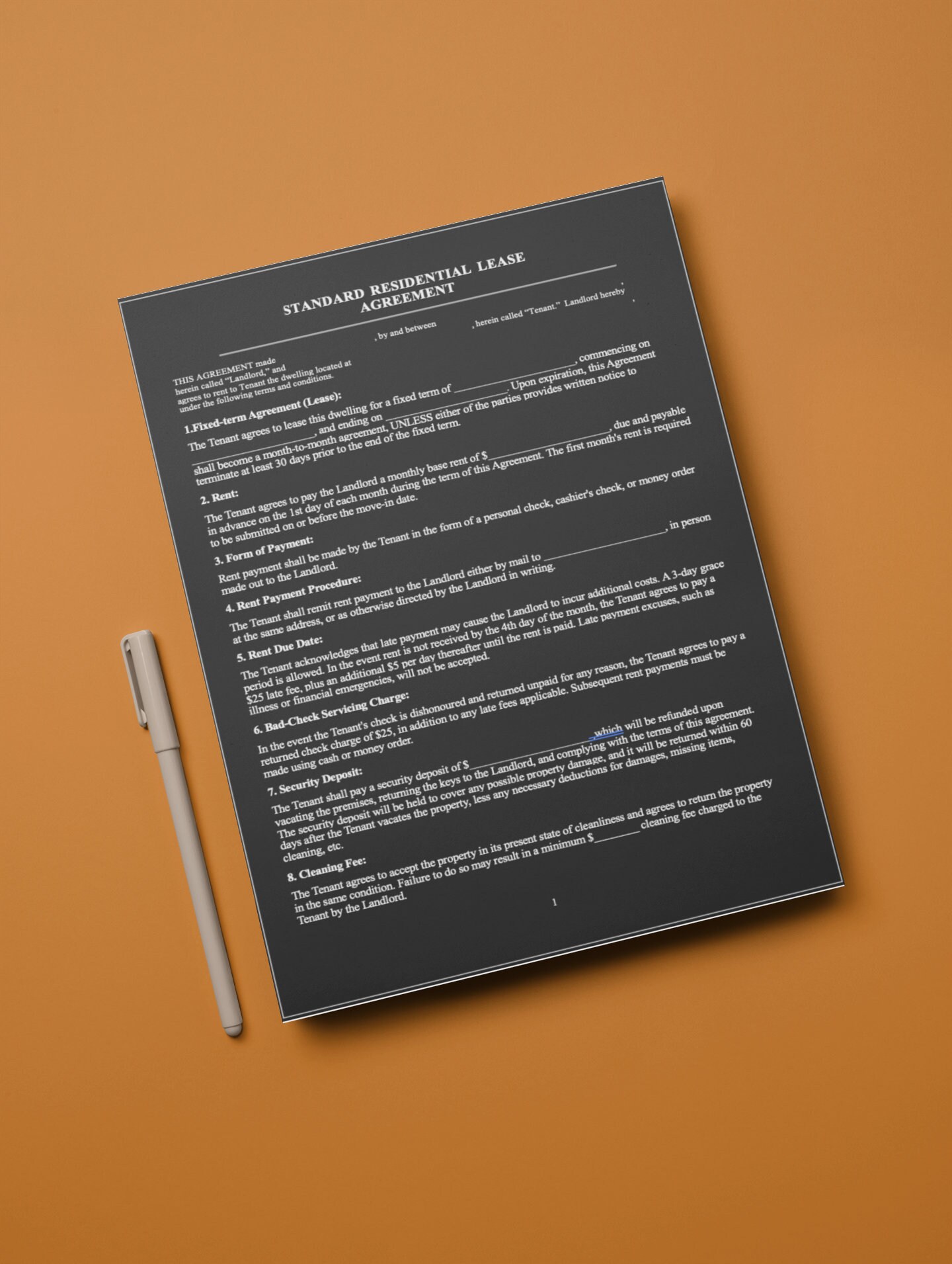 Residential Lease Agreement Kit: Editable PDF & Word Templates (instant ...