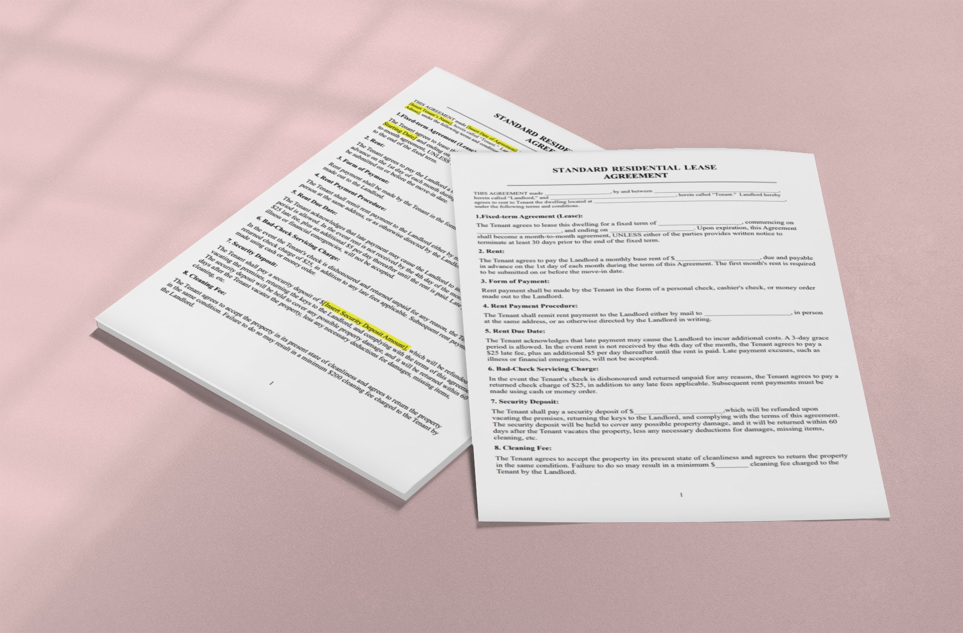 Residential Lease Agreement Kit: Editable PDF & Word Templates (instant ...