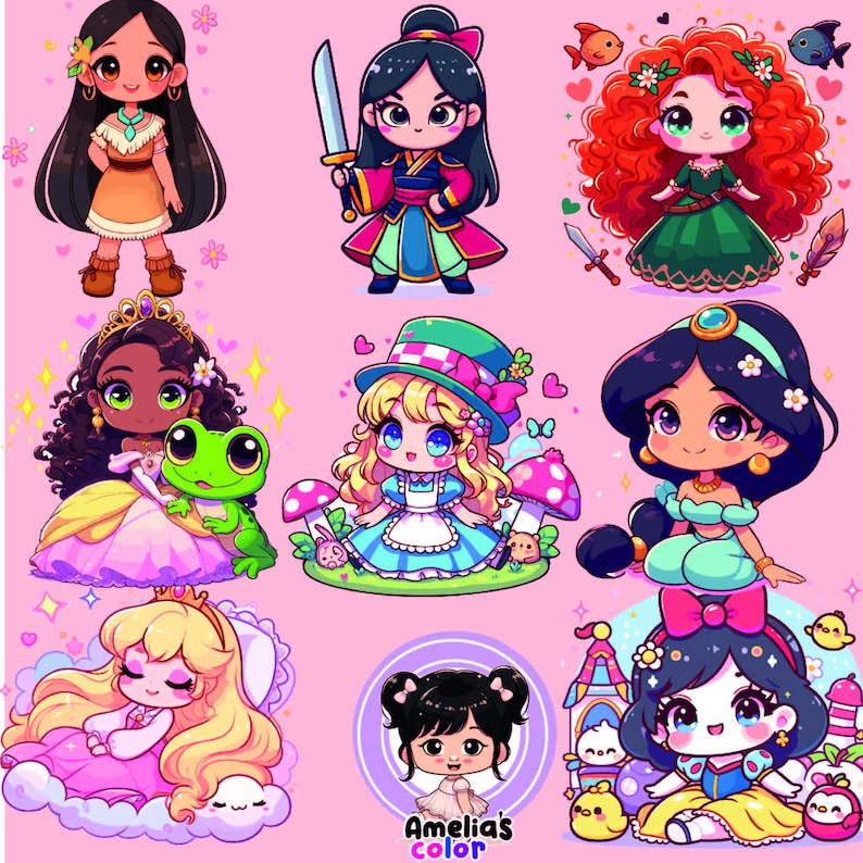 Little Princesses Image Pack in Editable, SVG and PNG Formats for Your Creative Projects - Etsy
