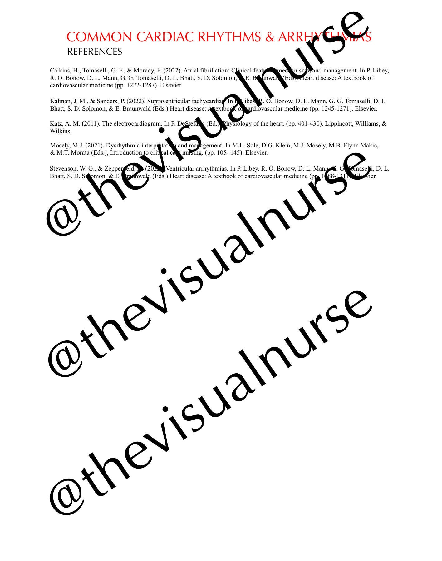 Common Cardiac Rhythms and Arrhythmias - PDF Instant Download - Etsy