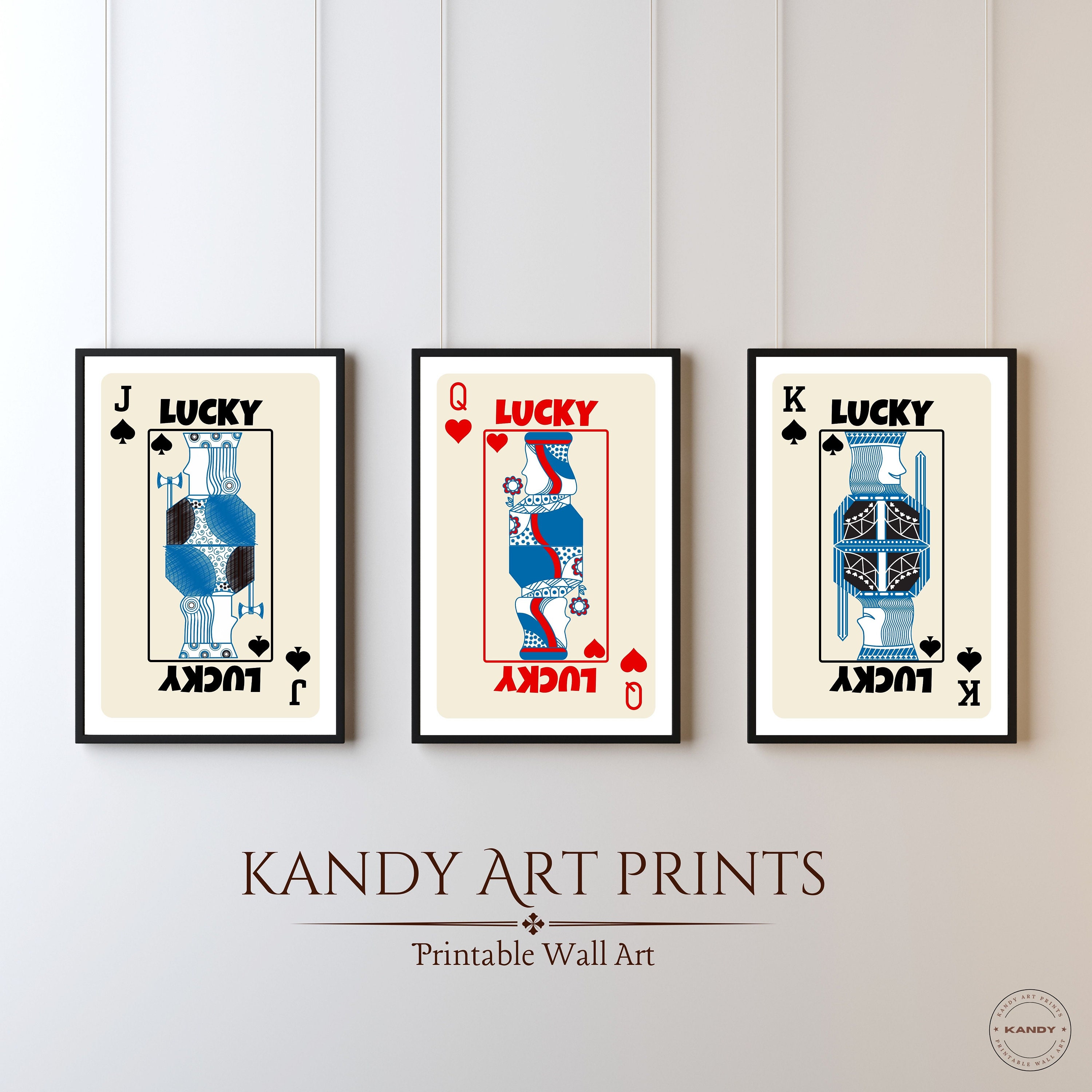 60 Playing Card Prints, Retro Wall Art, Printable Wall Art, Funny Art ...
