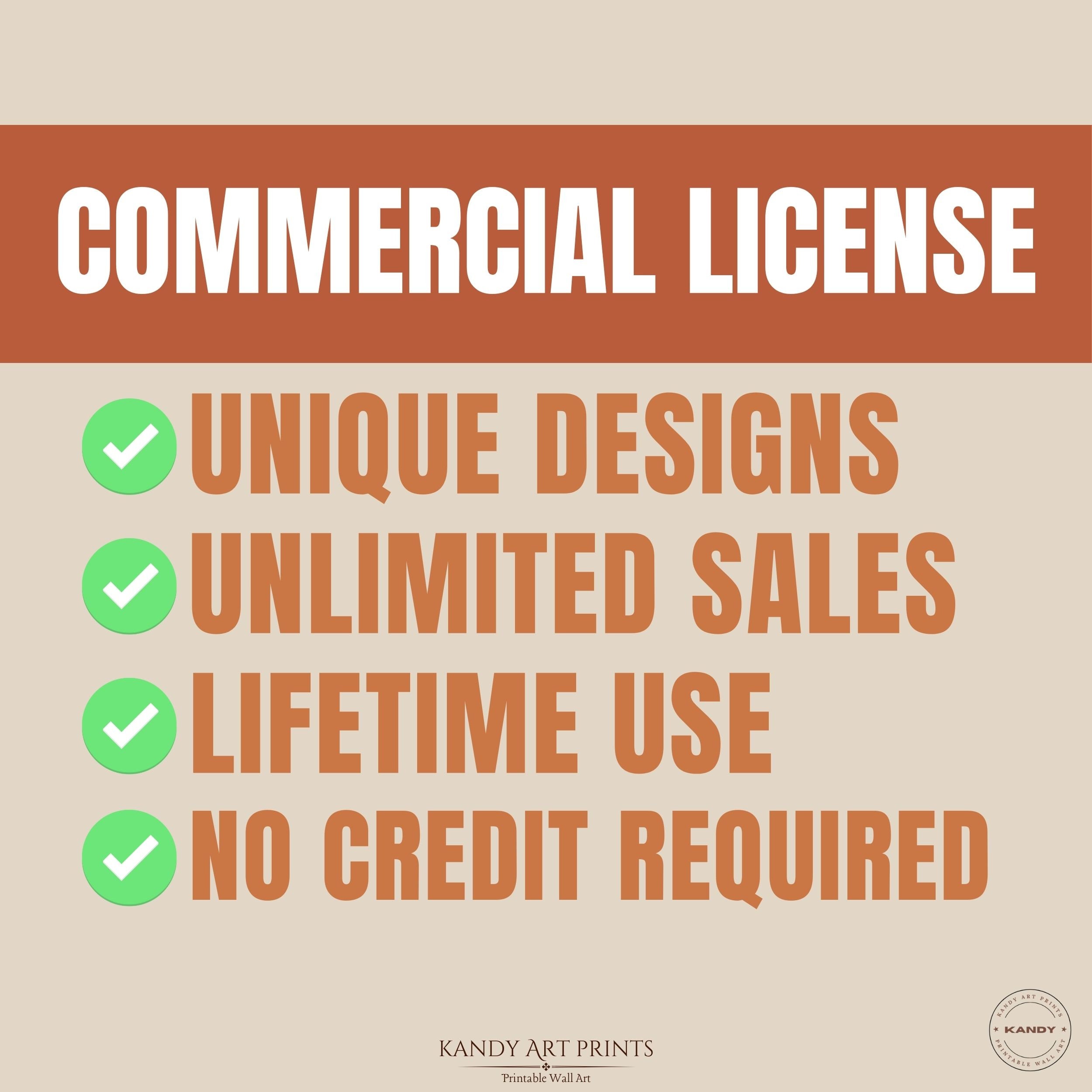 Custom Design & Commercial License, Unlimited Sales, Lifetime Use, No ...