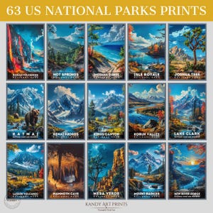 63 US National Park Prints, National Park Poster, Travel Wall Decor ...