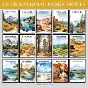 63 US National Park Prints, National Park Poster, Travel Wall Decor ...