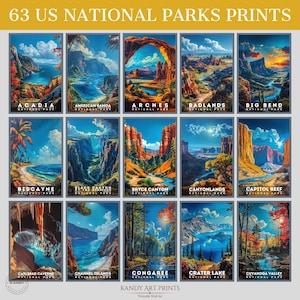 63 US National Park Prints, National Park Poster, Travel Wall Decor ...