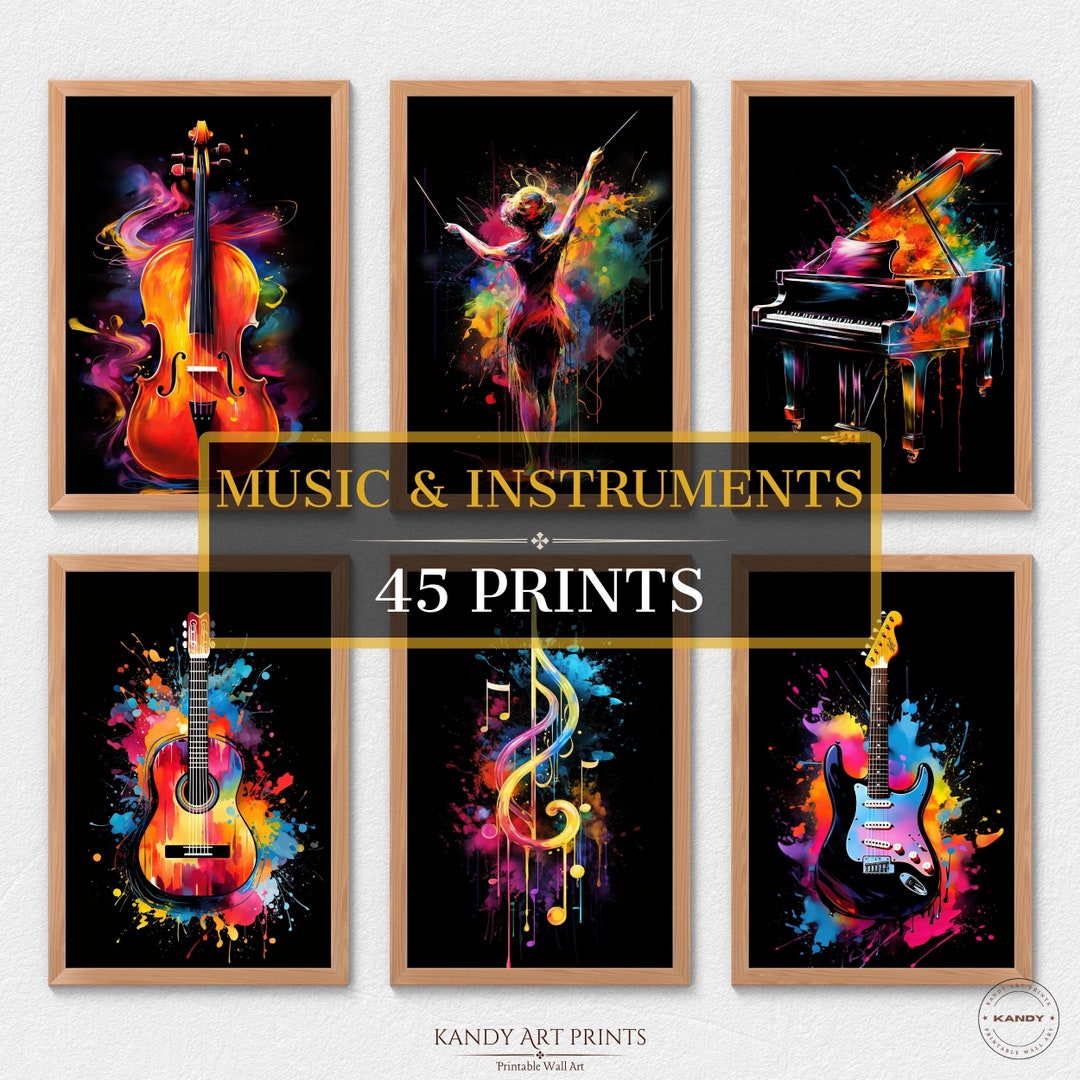 45 Musical Instruments Prints, Musical Instruments, Music Wall Art ...