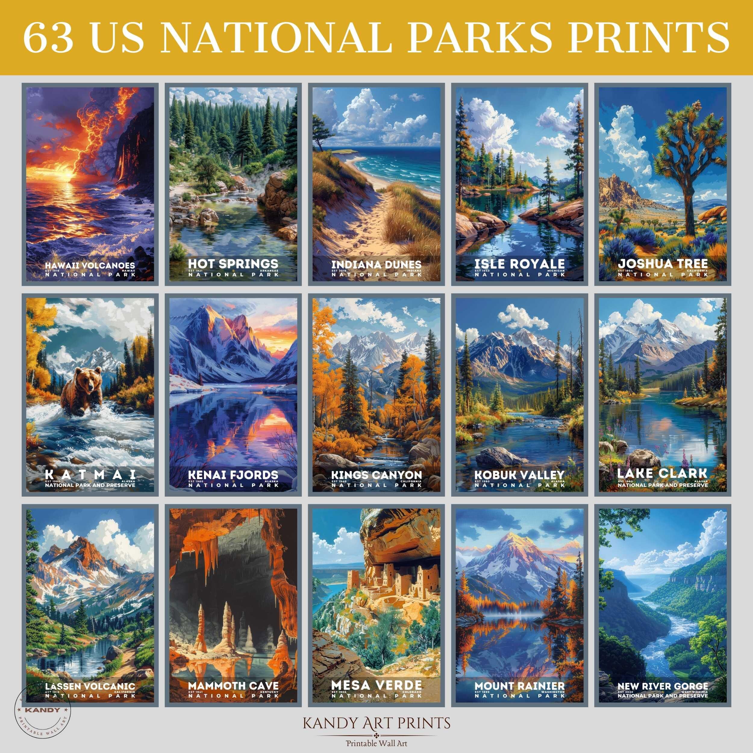 63 US National Park Prints, National Park Poster, Travel Wall Decor ...