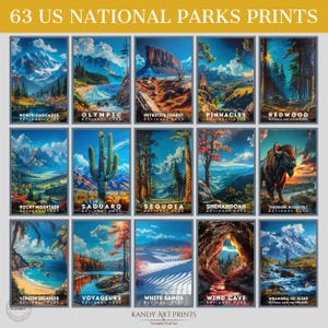 63 US National Park Prints, National Park Poster, Travel Wall Decor ...